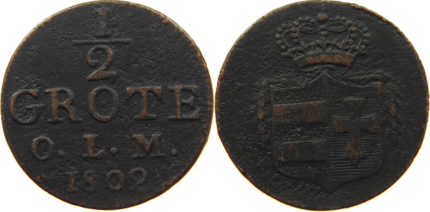 OLDENBURG 1/2 GROTE 1802 Peter Friedrich Wilhelm 1785-1823 S-SS | MA-Shops