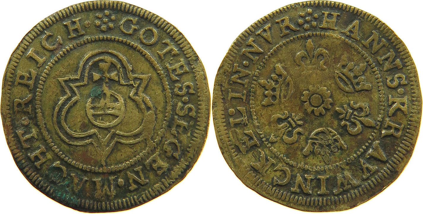 NÜRNBERG RECHENPFENNIG Hans Krauwinckel, Meister 1586-1635. SS | MA-Shops