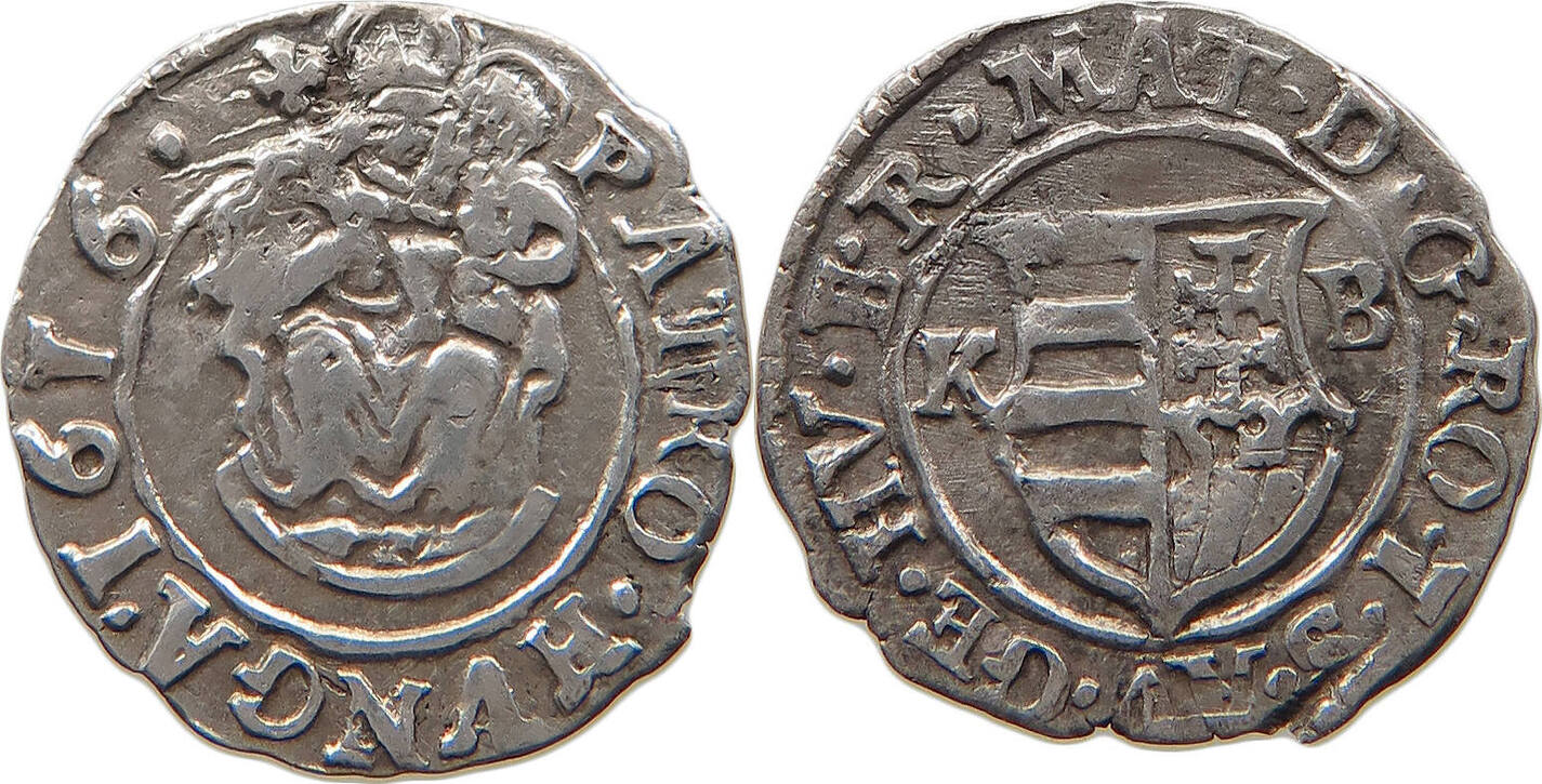 HAUS HABSBURG UNGARN DENAR 1616 KB Matthias II. (1608-1619) SS | MA-Shops