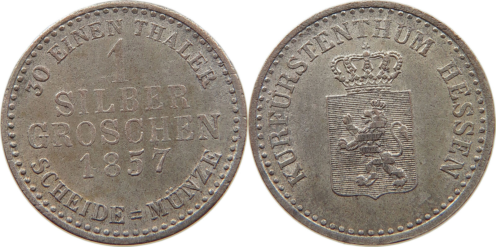 HESSEN KASSEL GROSCHEN 1857 Karl Theodor 1742-1799 SS-VZ | MA-Shops