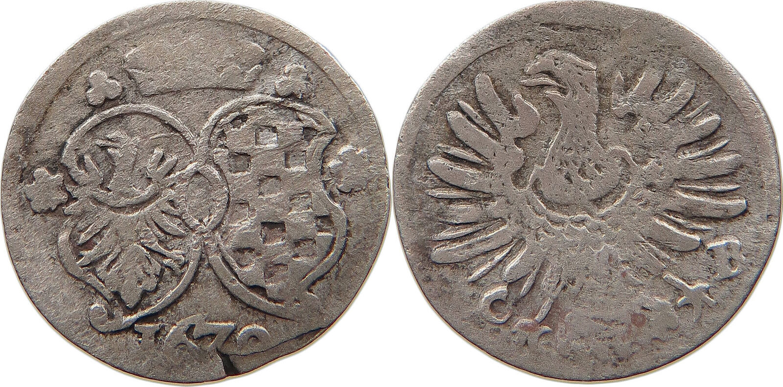 SCHLESIEN LIEGNITZ BRIEG GRÖSCHEL 1673 Georg Wilhelm (1672 - 1675) S-SS ...