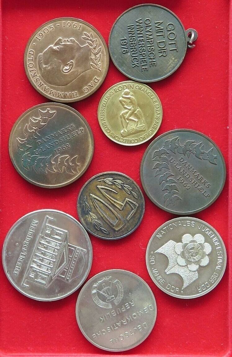 MEDALS JETONS TOKENS COLLECTION LOT EUROPE MEDAL 9PC 204G DIV. | MA-Shops