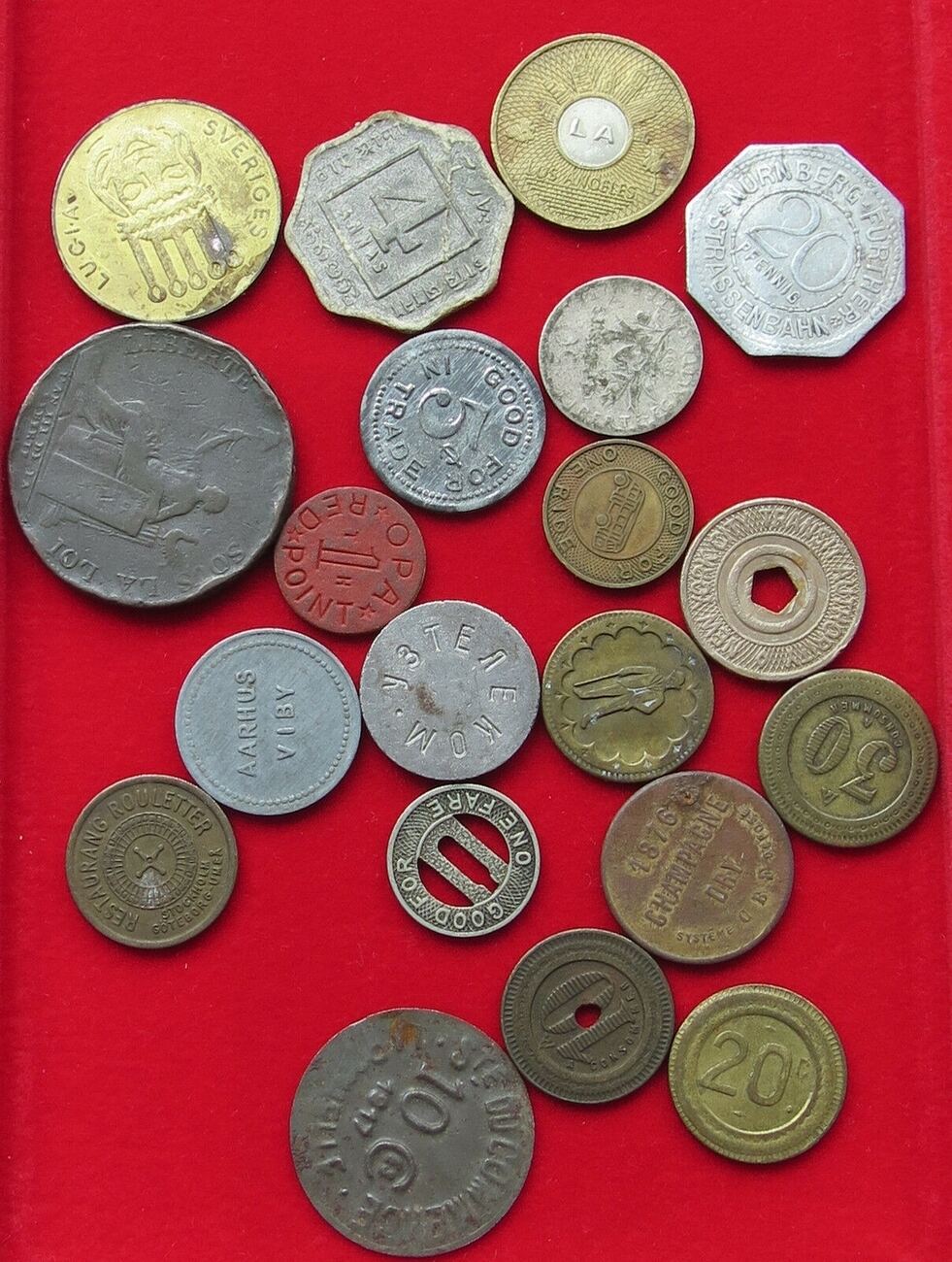 EUROPE JETONS TOKENS COLLECTION, LOT, JETON, TOKEN, 20pc 62g DIV. | MA ...