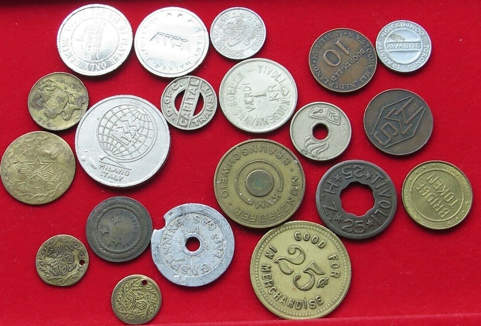 EUROPE JETONS TOKENS COLLECTION, LOT, JETON, TOKEN, 20pc 62g DIV. | MA ...