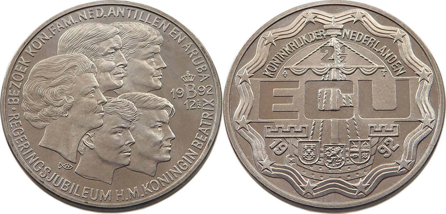 NETHERLANDS 2 1/2 ECU 1992 UNC | MA-Shops