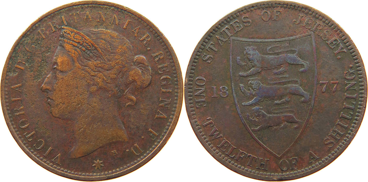 JERSEY 1/12 SHILLING 1877 Victoria 1837-1901 S | MA-Shops