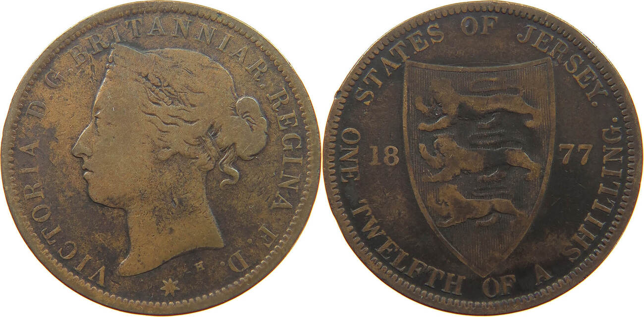 JERSEY 1/12 SHILLING 1877 Victoria 1837-1901 S | MA-Shops