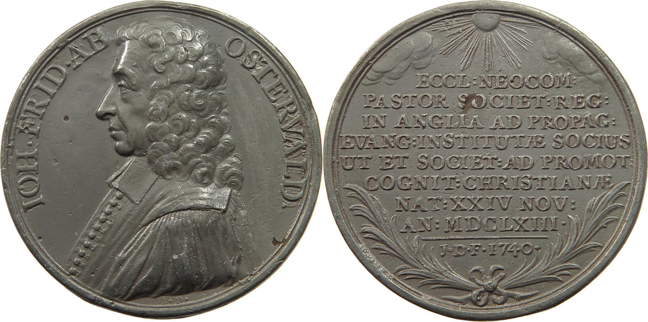Schweiz Bleimedaille 1740 Jean Frédéric Ostervald (1663-1747) ss | MA-Shops