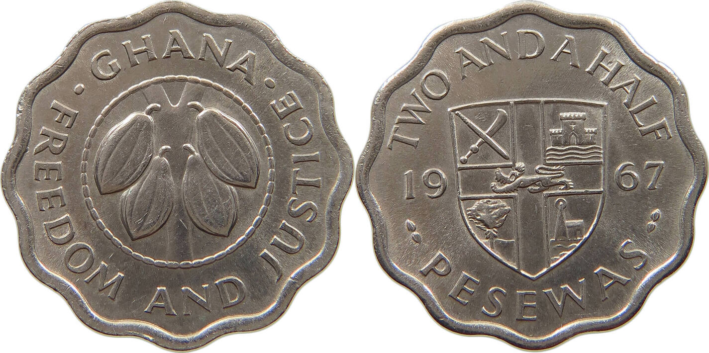 GHANA 2 1/2 PESEWAS 1967 VZ- | MA-Shops