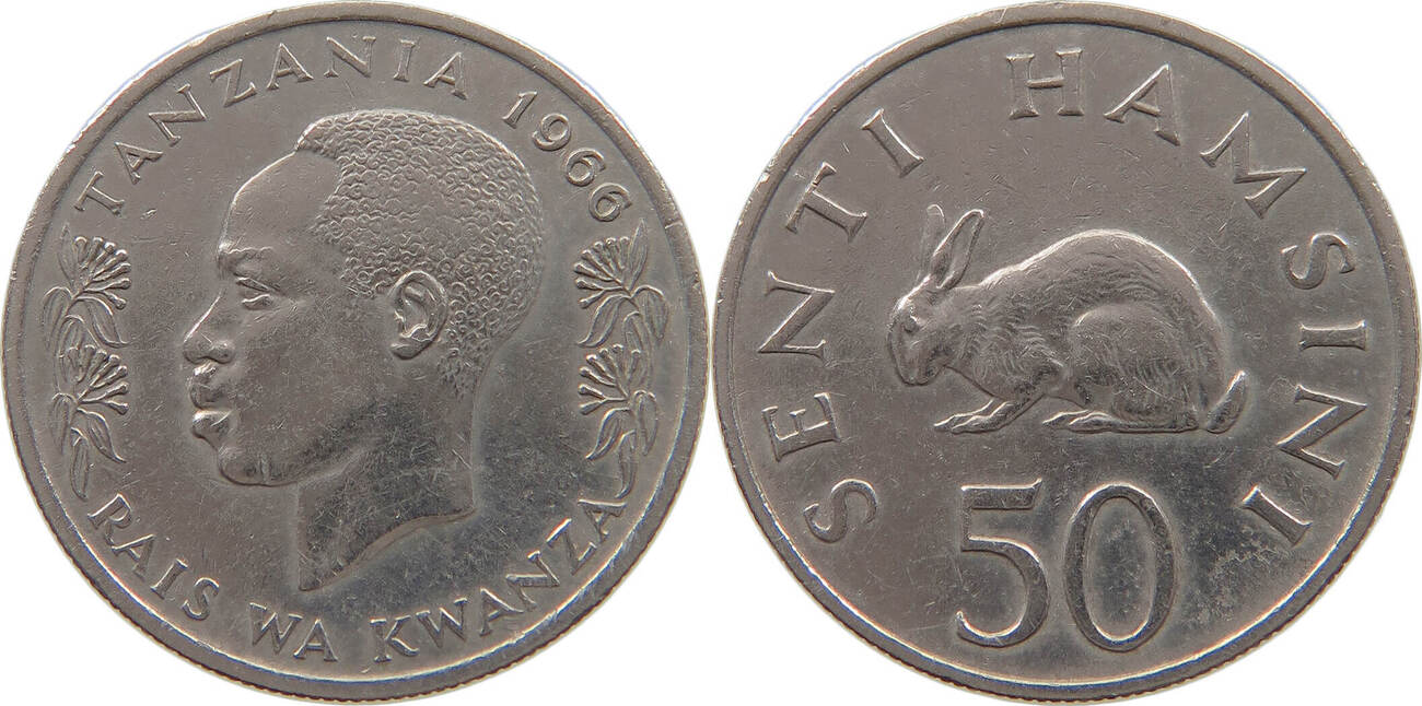 TANZANIA 50 SENTI 1966 SS | MA-Shops