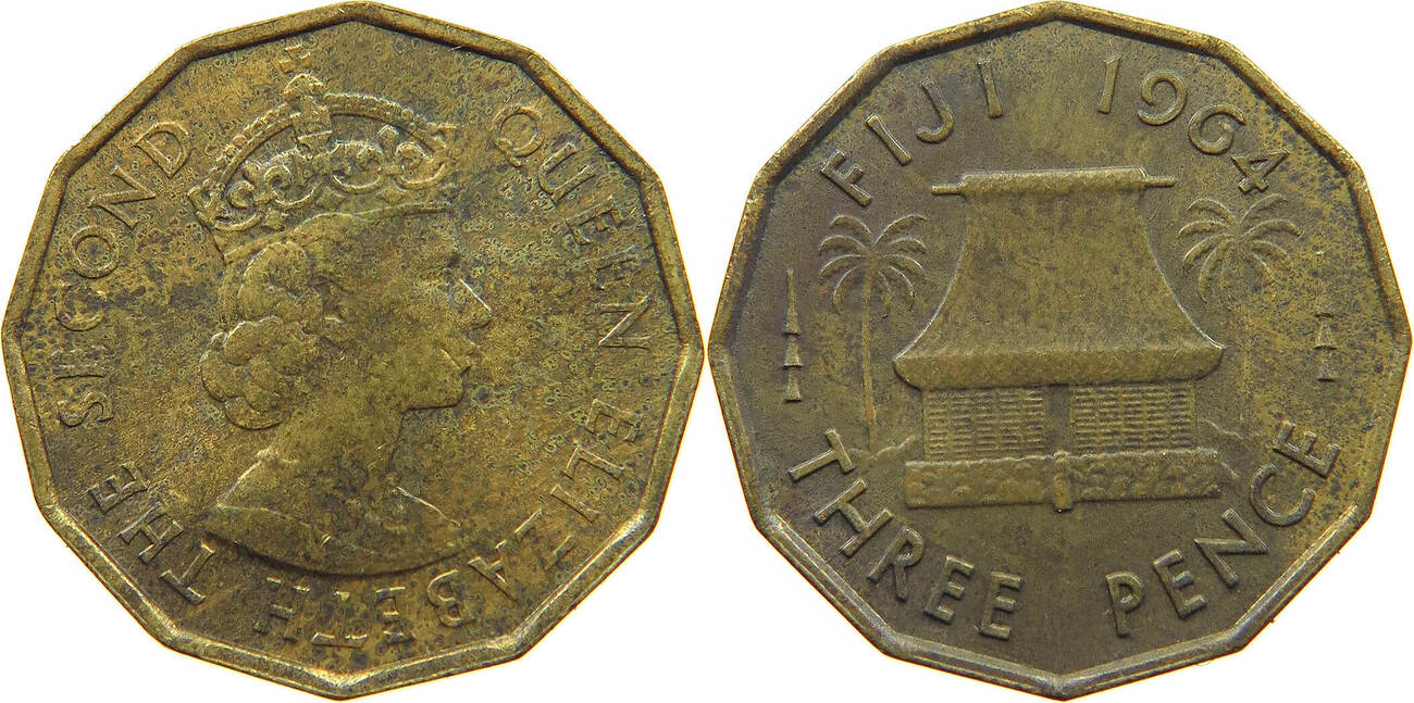 FIJI 3 PENCE 1964 Elizabeth II. (1952-2022) SS | MA-Shops