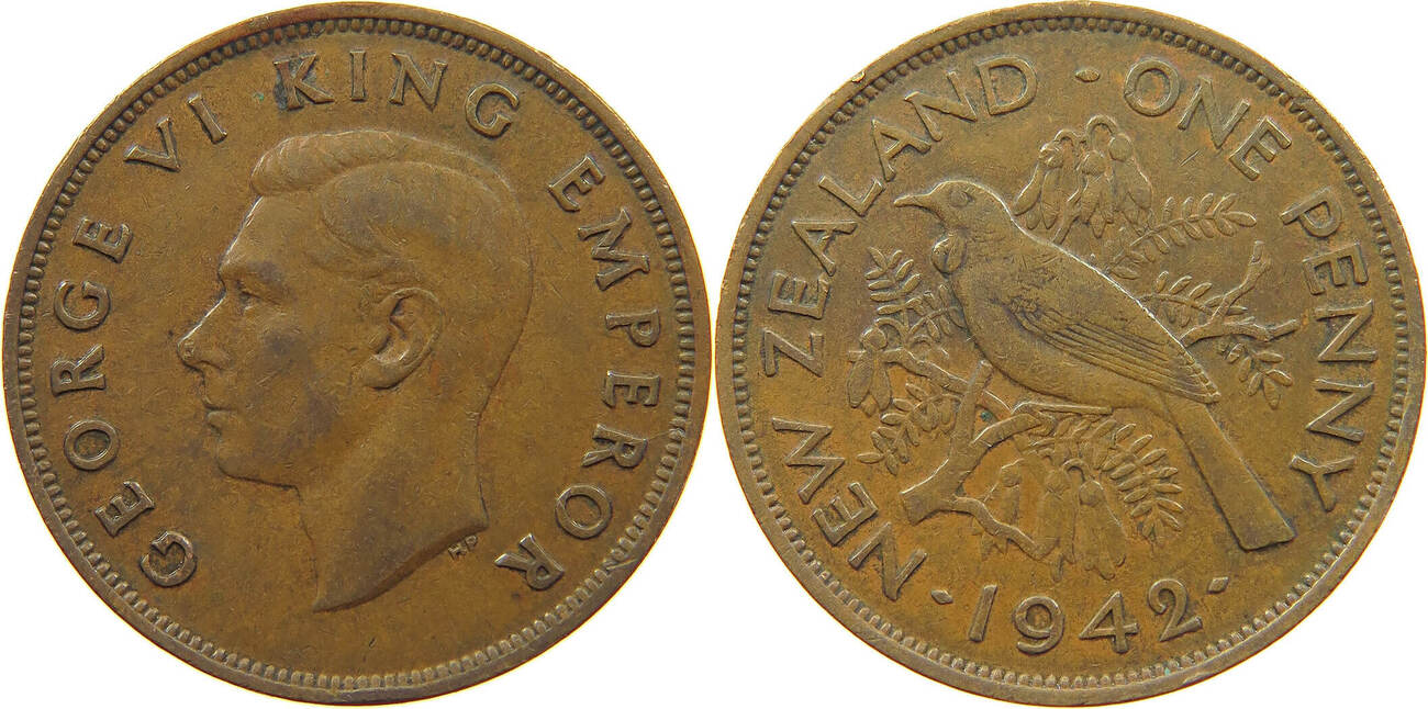 NEW ZEALAND PENNY 1942 George VI. (1936-1952) SS | MA-Shops