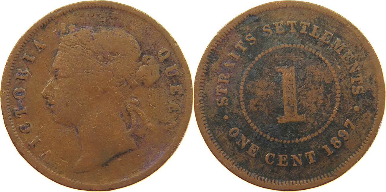 STRAITS SETTLEMENTS CENT 1897 Victoria 1837-1901 S | MA-Shops