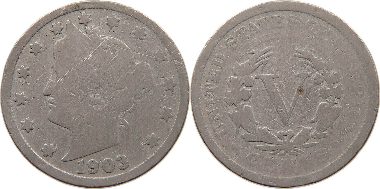UNITED STATES OF AMERICA NICKEL 1903 LIBERTY SGE | MA-Shops