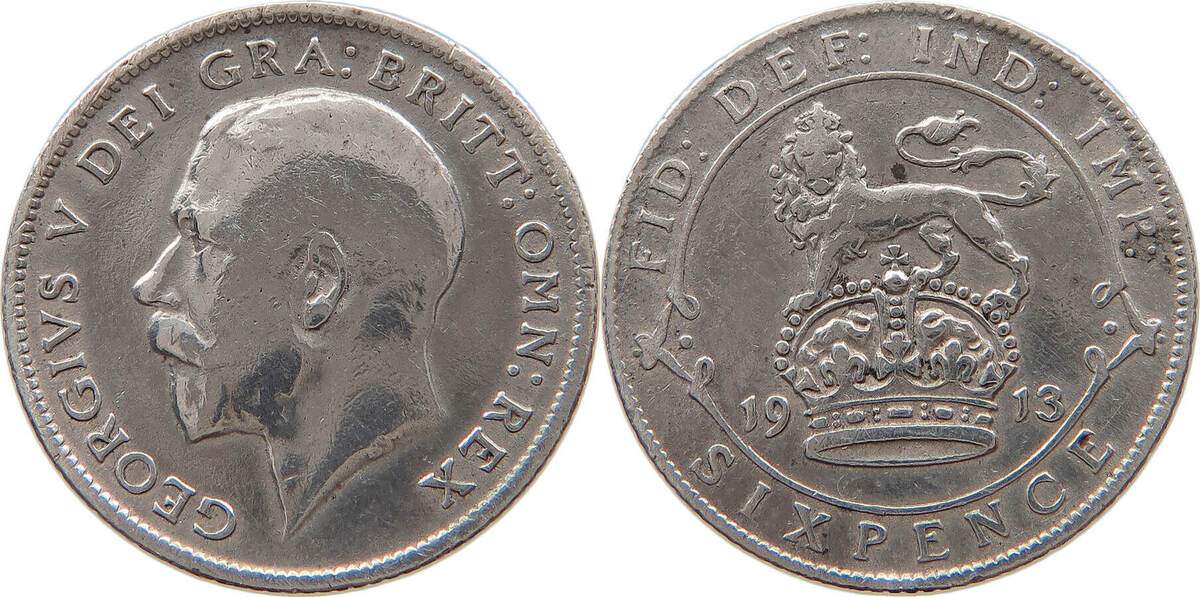 GREAT BRITAIN SIXPENCE 1913 SS | MA-Shops