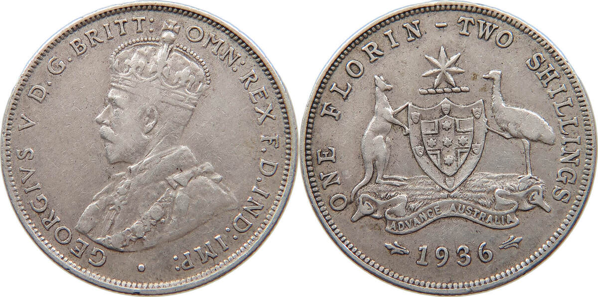 AUSTRALIA FLORIN 1936 George V. (1910-1936) SS | MA-Shops