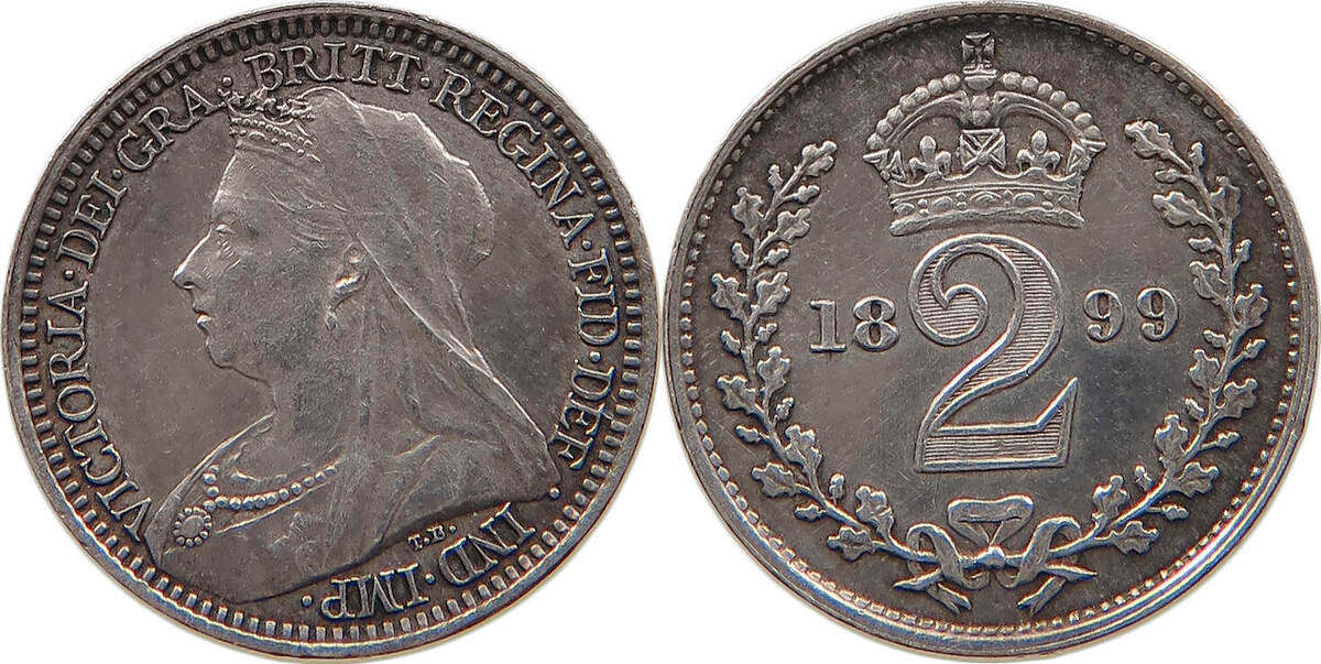 GREAT BRITAIN 2 PENCE MAUNDY 1899 Victoria 1837-1901 VZ | MA-Shops