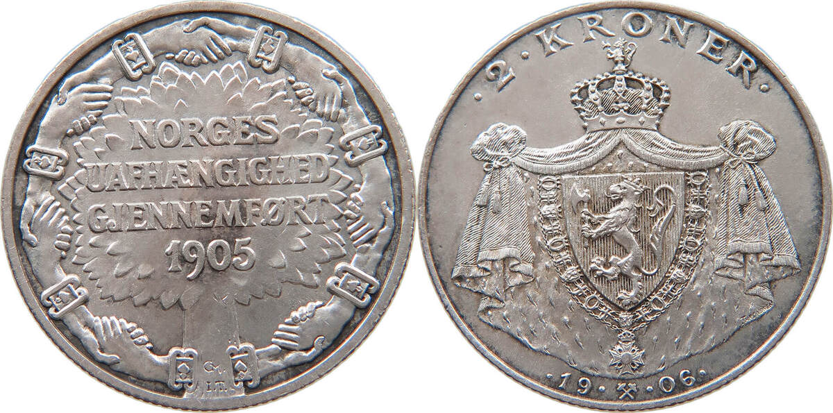 NORWAY 2 KRONER 1905 HAAKON VII. 1905-1957 VZ | MA-Shops
