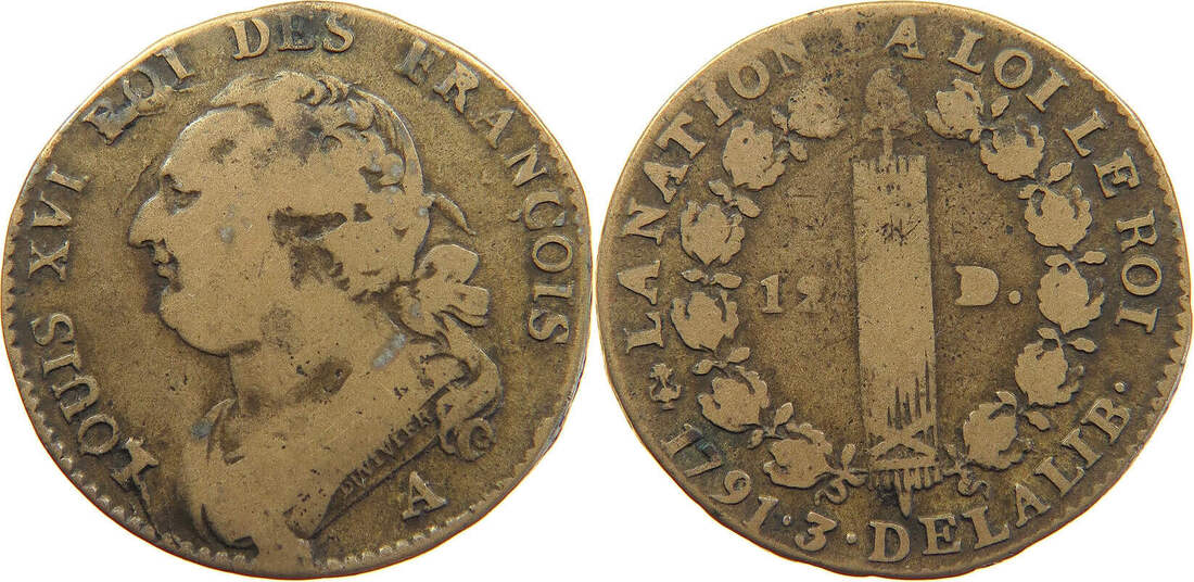 FRANCE 12 DENIERS 1791 A PARIS Louis XVI. (1774-1793) S | MA-Shops