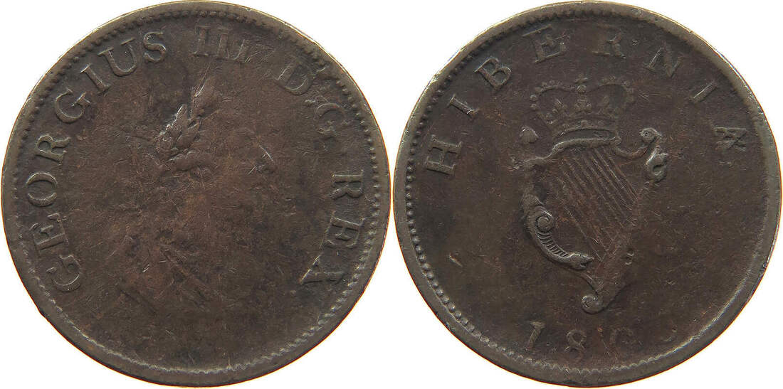 IRELAND 1/2 HALFPENNY 1805 GEORGE III. 1760-1820 S | MA-Shops