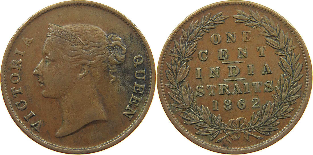 STRAITS SETTLEMENTS CENT 1862 Victoria 1837-1901 SS | MA-Shops