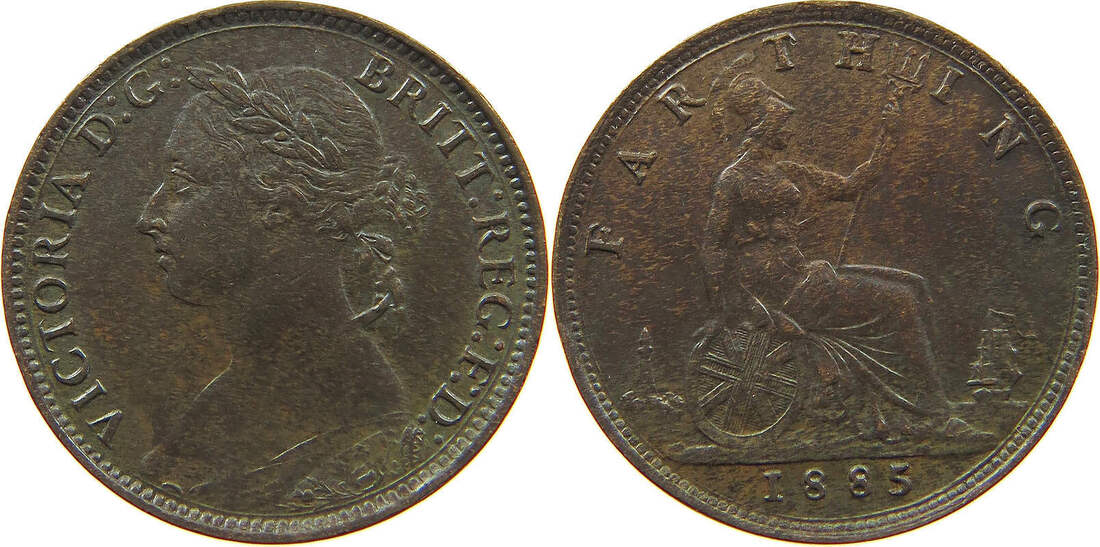 GREAT BRITAIN FARTHING 1885 Victoria 1837-1901 SS+ | MA-Shops