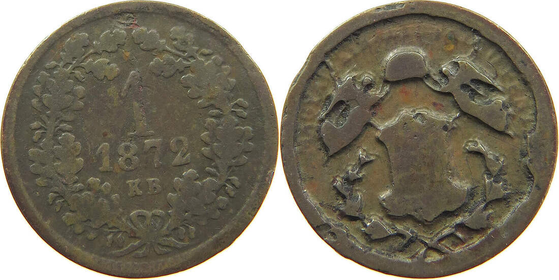 HAUS HABSBURG KRAJCZAR KREUZER 1872 KB Franz Joseph I. 1848-1916 FEHLPRÄGUNG S | MA-Shops