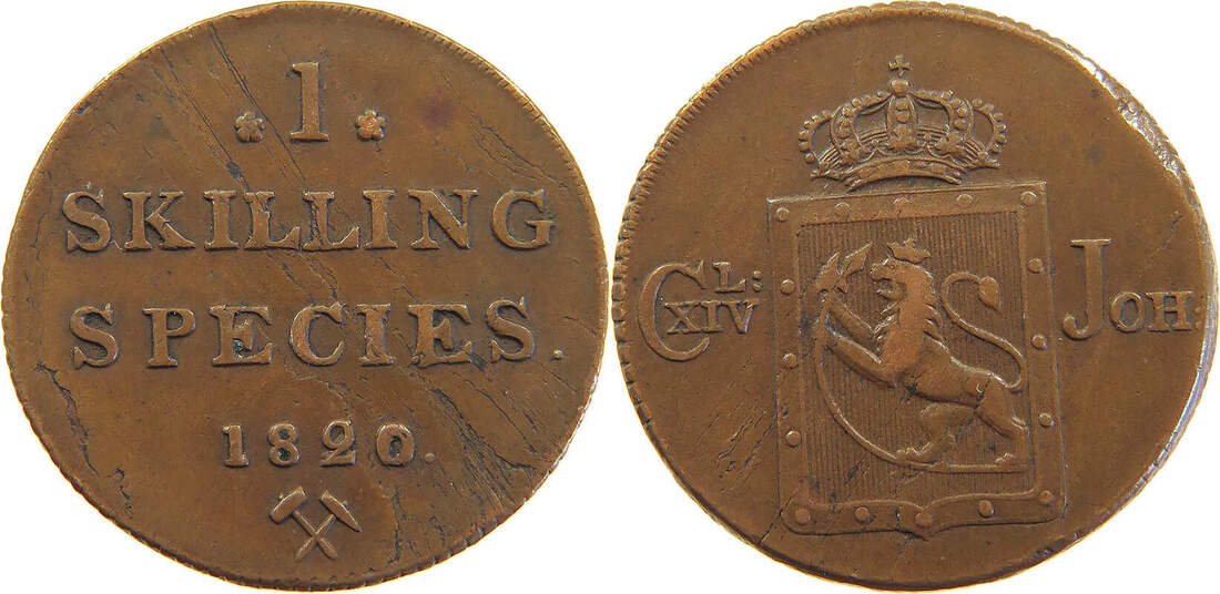 NORWAY SKILLING 1820 Karl XIV. Johan (1818-1844) SS | MA-Shops