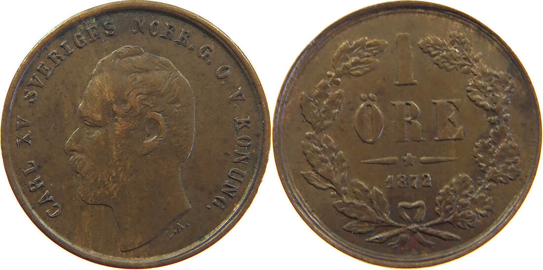 SWEDEN ÖRE 1872 Karl XV. (1859-1872) SS-VZ | MA-Shops