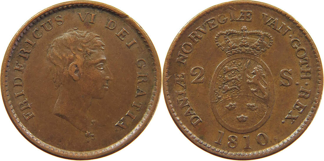 DENMARK 2 SKILLING 1810 Frederik VI. 1808-1839. SS | MA-Shops