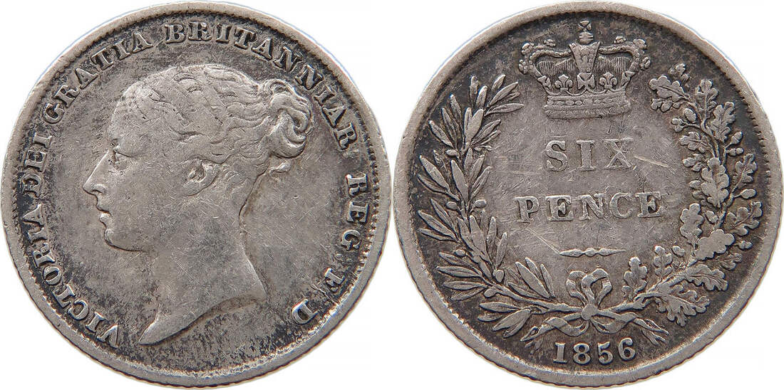GREAT BRITAIN SIXPENCE 1856 Victoria 1837-1901 SS | MA-Shops