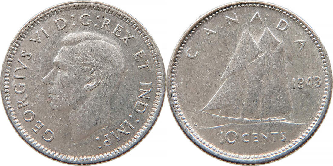 CANADA 10 CENTS 1943 George VI. (1936-1952) SS | MA-Shops