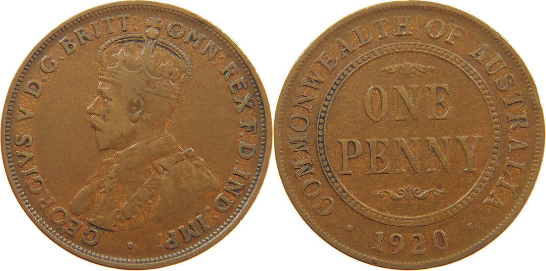 AUSTRALIA PENNY 1920 George V. (1910-1936) SS | MA-Shops