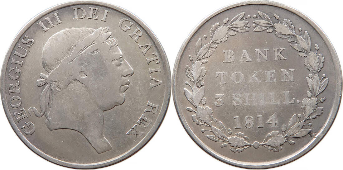 GREAT BRITAIN 3 SHILLINGS 1814 Georg III. 1760-1820 S-SS | MA-Shops
