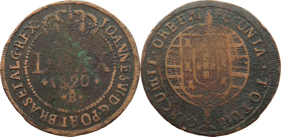 BRAZIL 80 REIS 1820 B JOAO VI. 1816–1826 S | MA-Shops