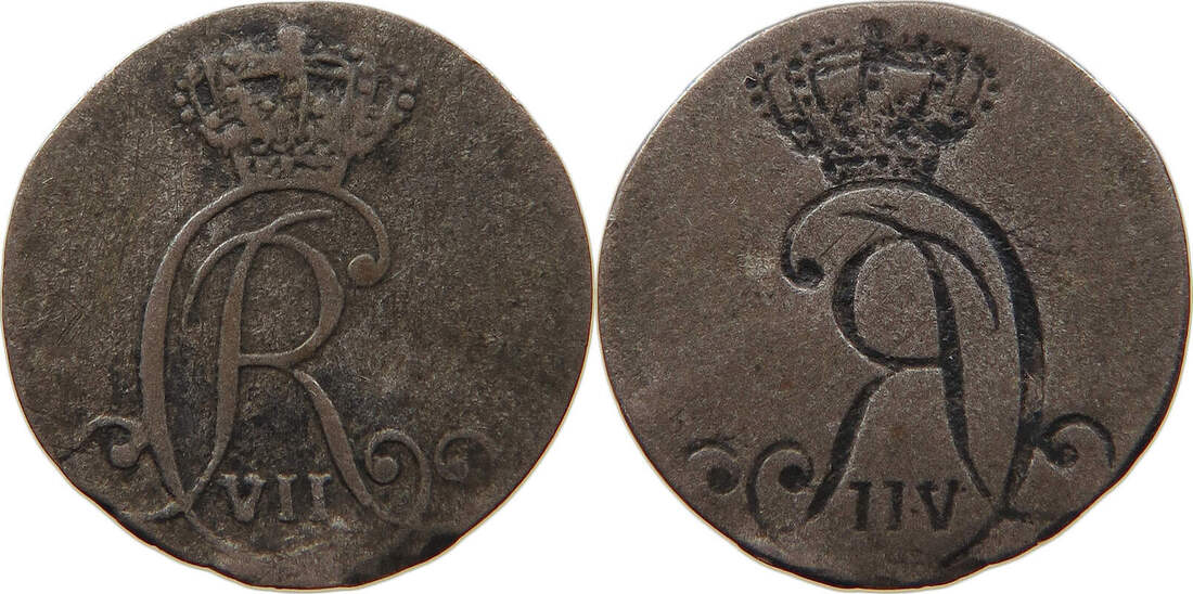 DENMARK 2 SKILLING Christian VII. (1766-1808) INCUSE SS | MA-Shops