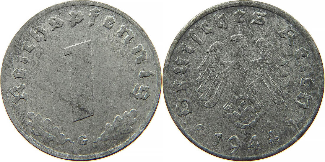 DRITTES REICH REICHSPFENNIG 1944 G VZ | MA-Shops