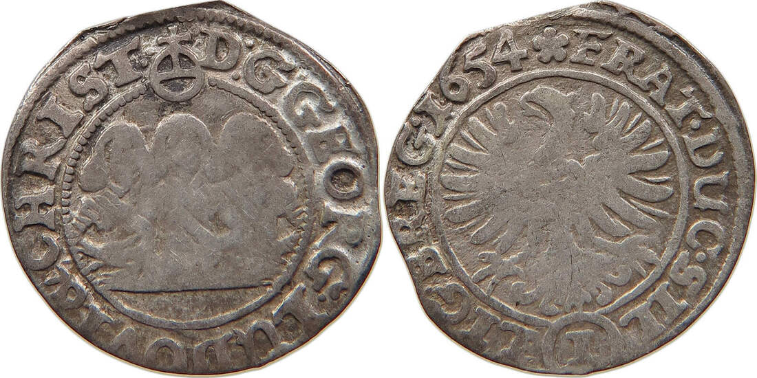 SCHLESIEN LIEGNITZ BRIEG WOHLAU KREUZER 1654 Georg III, Ludwig IV ...