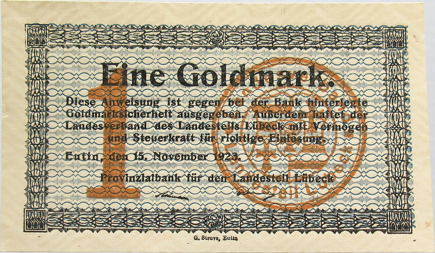 DEUTSCHLAND GOLDMARK 1923 LÜBECK SS | MA-Shops