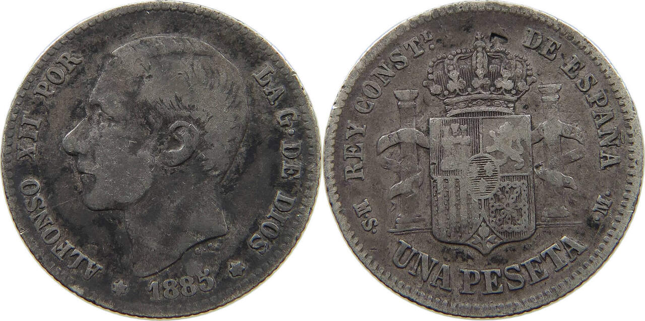 SPAIN 1 PESETA ALFONSO XII. (1874–1885) S | MA-Shops