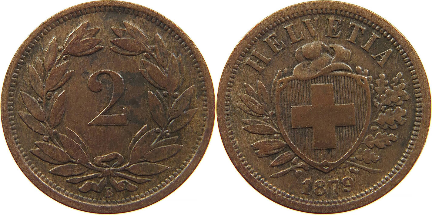 SWITZERLAND 2 RAPPEN 1879 SS | MA-Shops