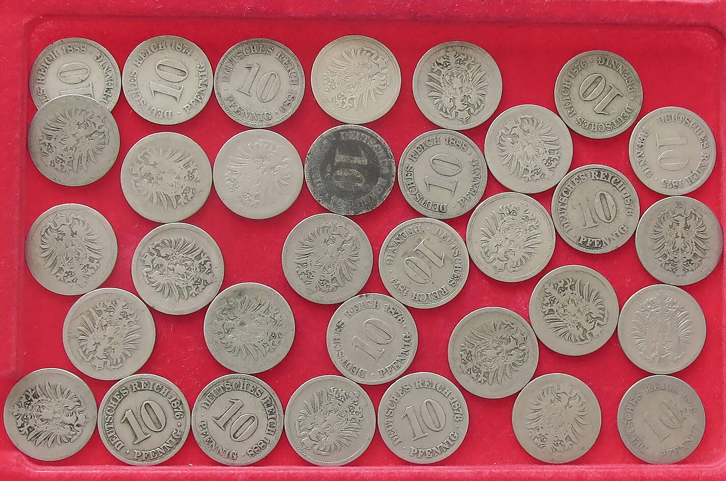 KAISERREICH COLLECTION LOT GERMANY EMPIRE 10 PFENNIG 1874-1889 33PC ...