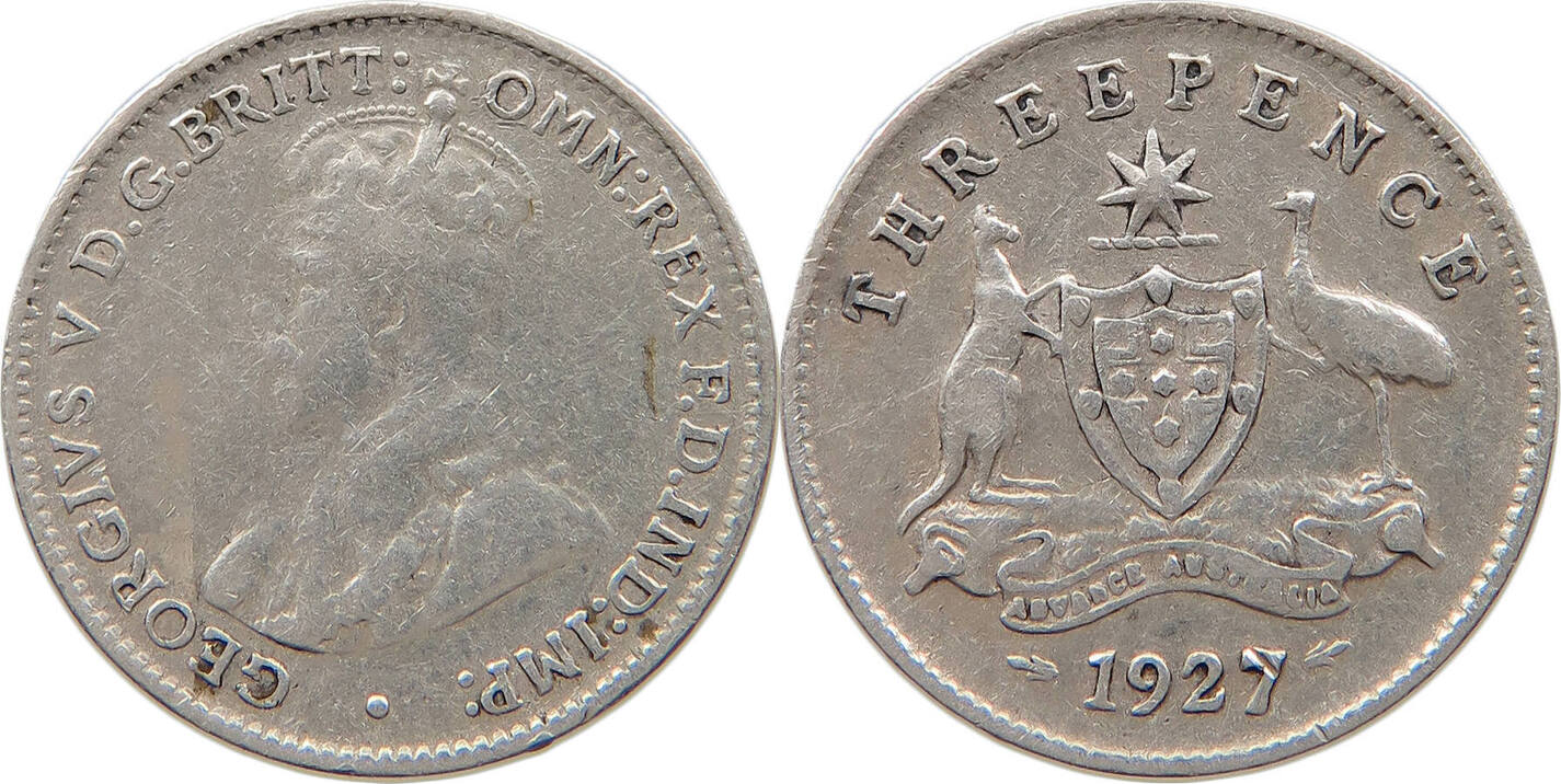 AUSTRALIA 3 PENCE 1927 George V. (1910-1936) SS | MA-Shops