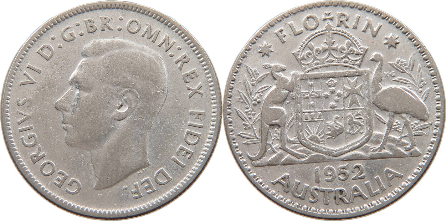 AUSTRALIA FLORIN 1952 George VI. (1936-1952) SS | MA-Shops