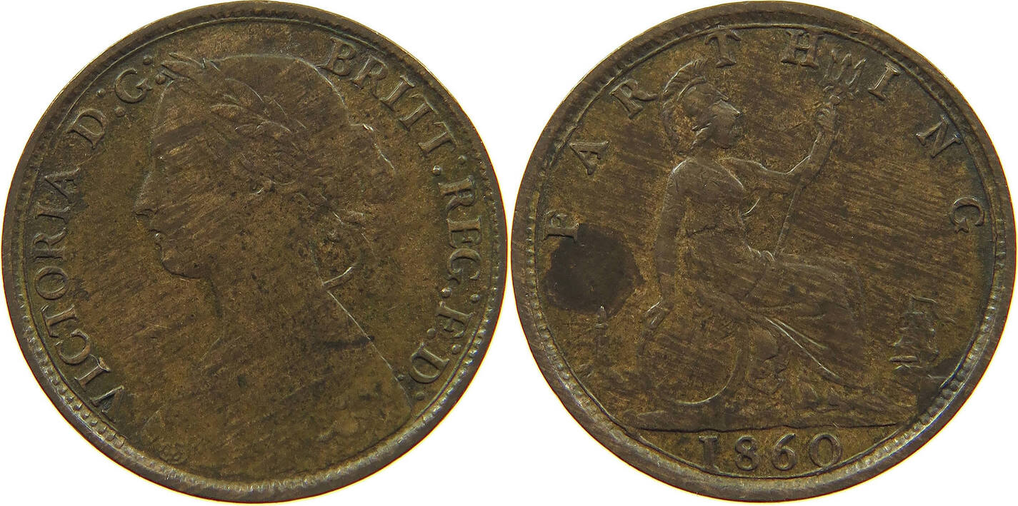 GREAT BRITAIN FARTHING 1860 Victoria 1837-1901 SS | MA-Shops