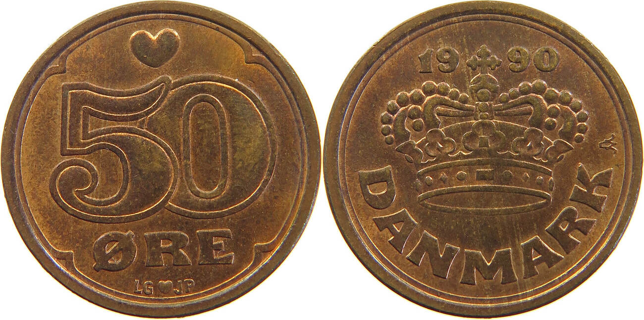 DENMARK 50 ÖRE 1990 Margrethe II. (seit 1972) VZ | MA-Shops