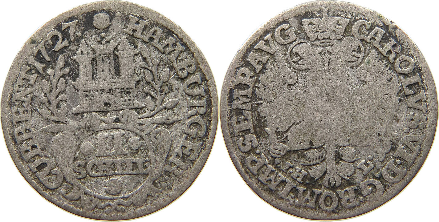 HAMBURG STADT 2 SCHILLING 1727 S | MA-Shops