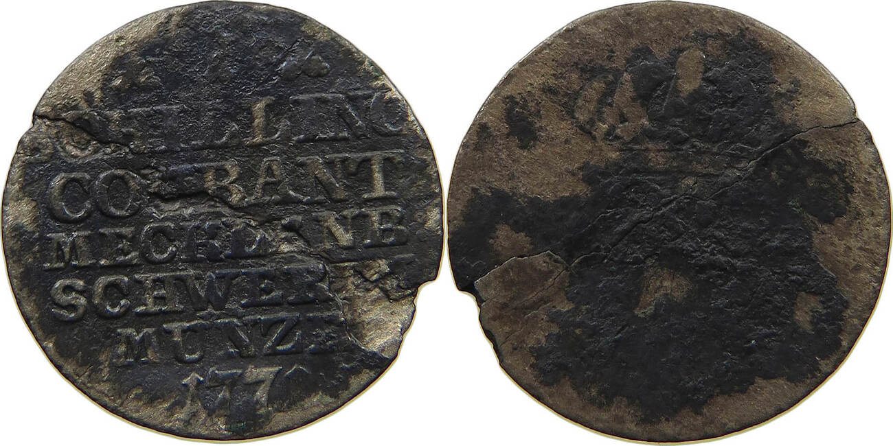 MECKLENBURG SCHWERIN SCHILLING 1772 Friedrich 1756-1785 SGE | MA-Shops