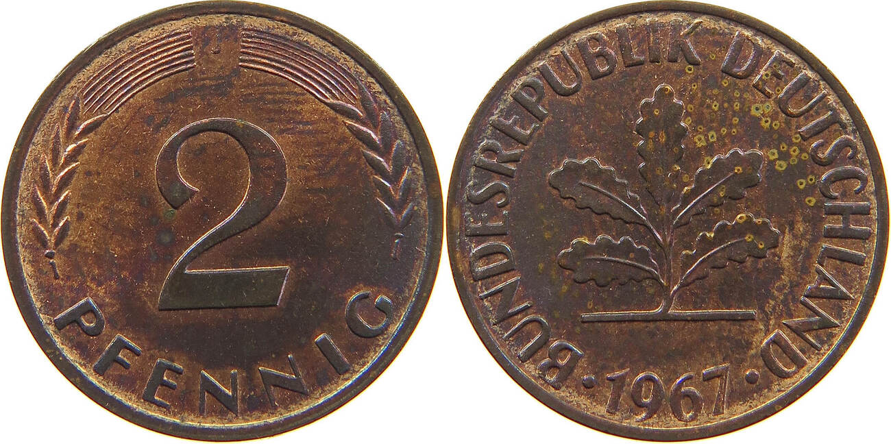 BRD 2 PFENNIG 1967 J VZ | MA-Shops