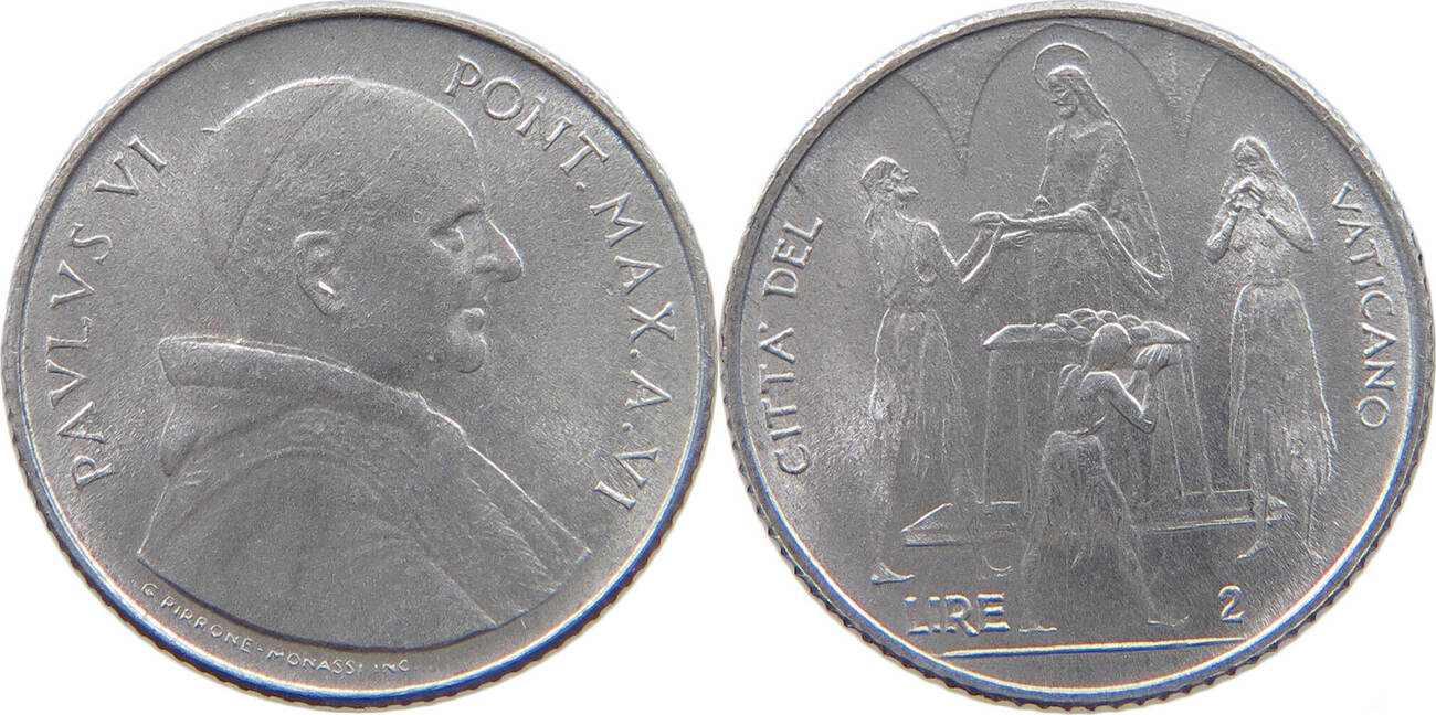 VATICAN 2 LIRE 1968 PAUL VI. 1963-1978 VZ | MA-Shops